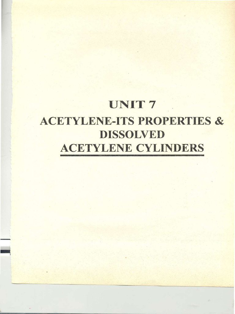 Acetylene Its Properties and Dissolved | PDF | Combustion | Oxygen