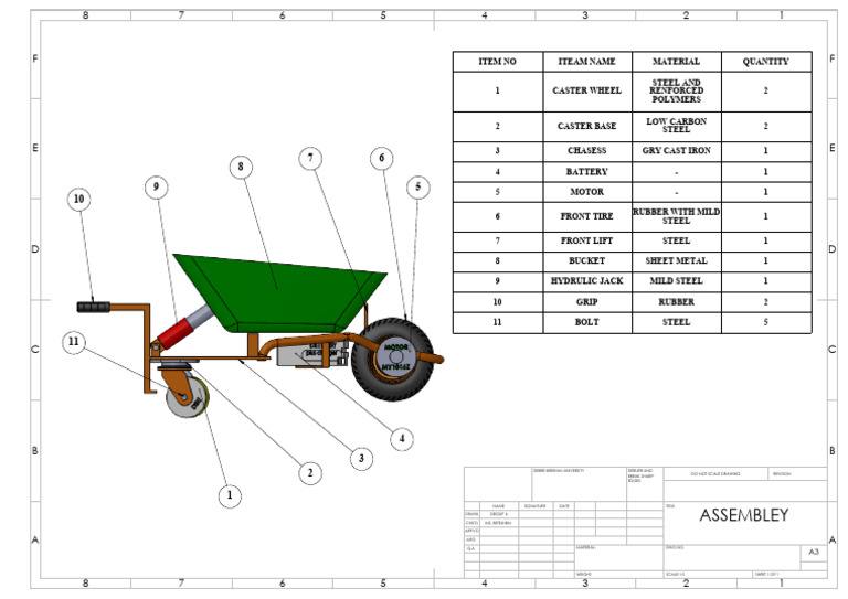 Wheelbarrow Component List | PDF | Steel | Secondary Sector Of The Economy