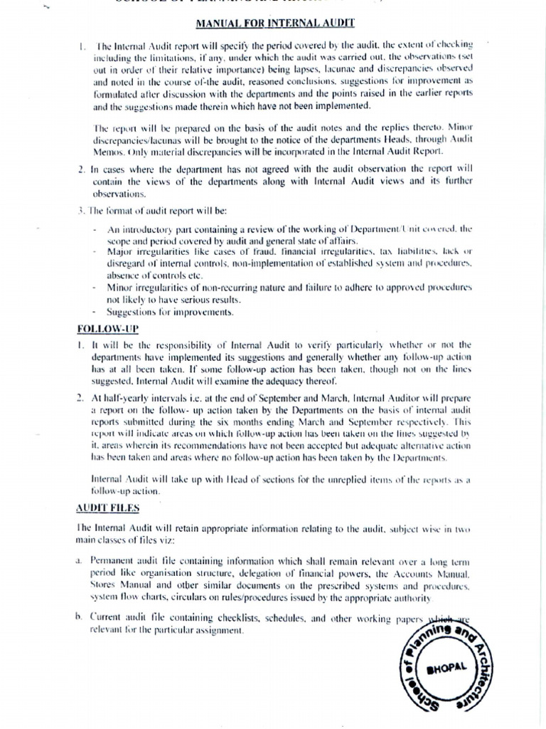 Internal Audit Manual | PDF