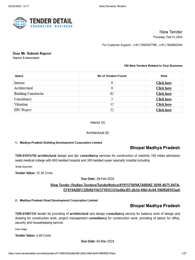 TenderList 01-02-2024 | PDF TenderList 01-02-2024 | PDF