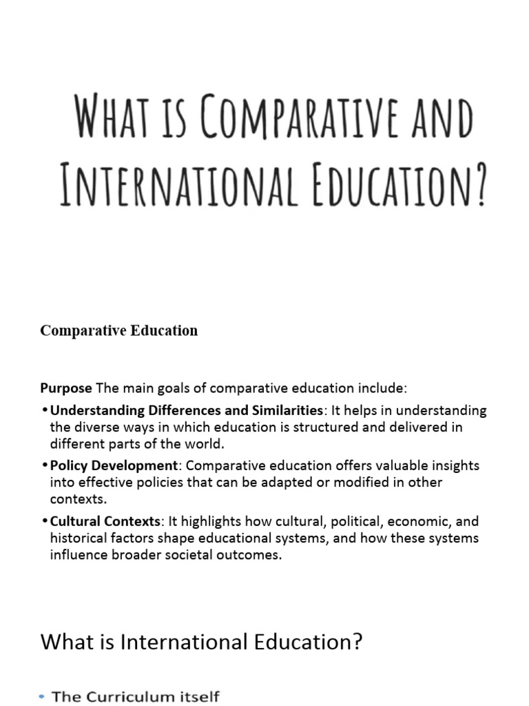 Lecture 6 Comparative Education | PDF
