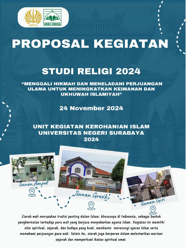 Proposal Ziarah Religi UKKI Unesa 2024 | PDF