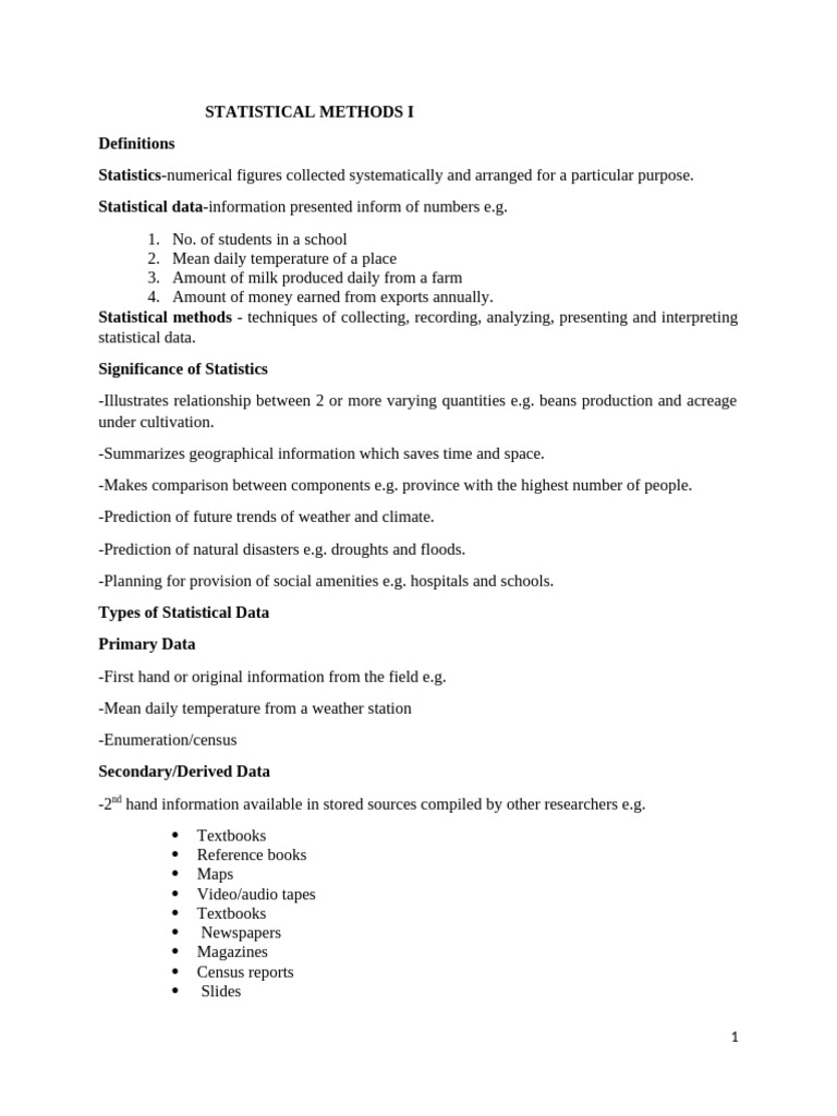 Notes on Statistics Methods 1 | PDF | Sampling (Statistics) | Chart