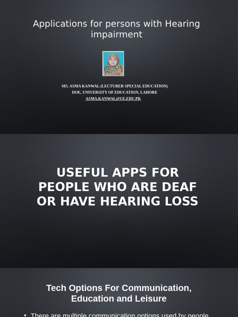 9 Useful apps for people who are Deaf-Computer Application | PDF ...