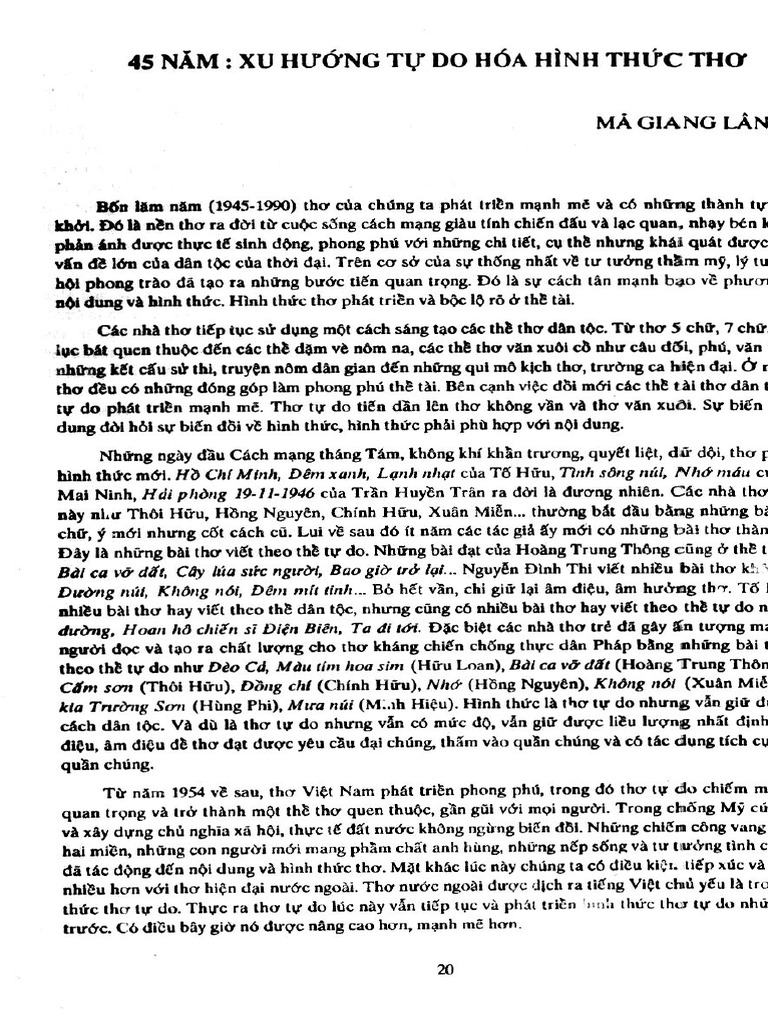 45 Năm Xu Hư NG T Do Hóa Hình TH C Thơ | PDF