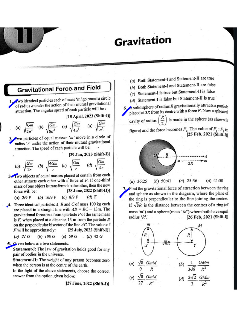 Gravitation Questions | PDF