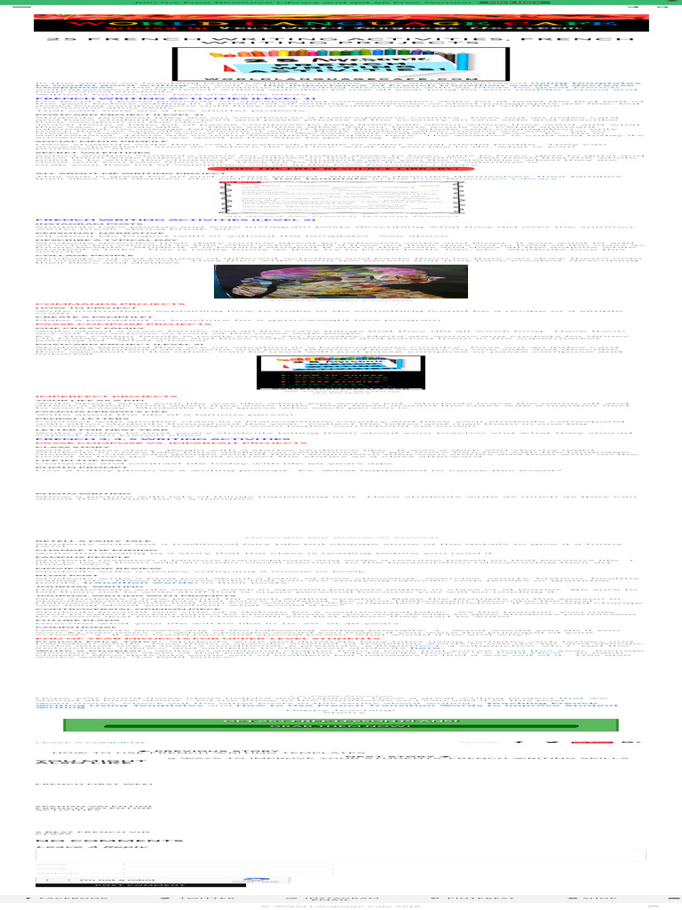 25 French Writing Activities, French Writing Projects - World Language ...