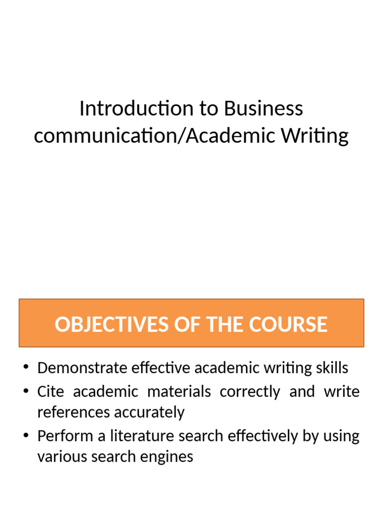 Academic Writing Lecture One | PDF | Communication | Jargon