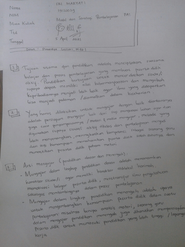 UTS Strategi & Model Pembelajaran | PDF