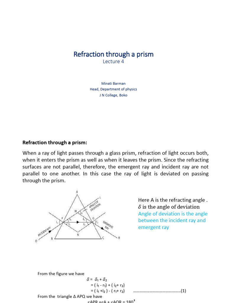 The Refractive Power of Lens | PDF