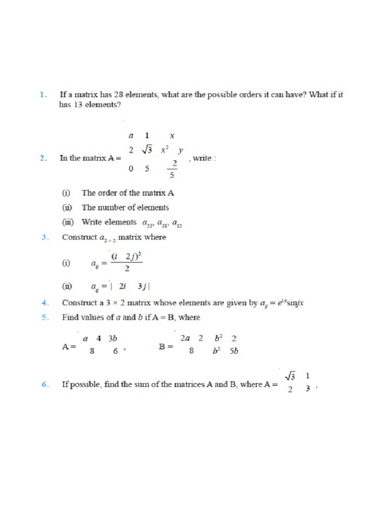 Class 12 Mathematics Hots 3. Matrices | PDF | Expert | Teachers Class 12 Mathematics Hots 3. Matrices | PDF | Expert | Teachers
