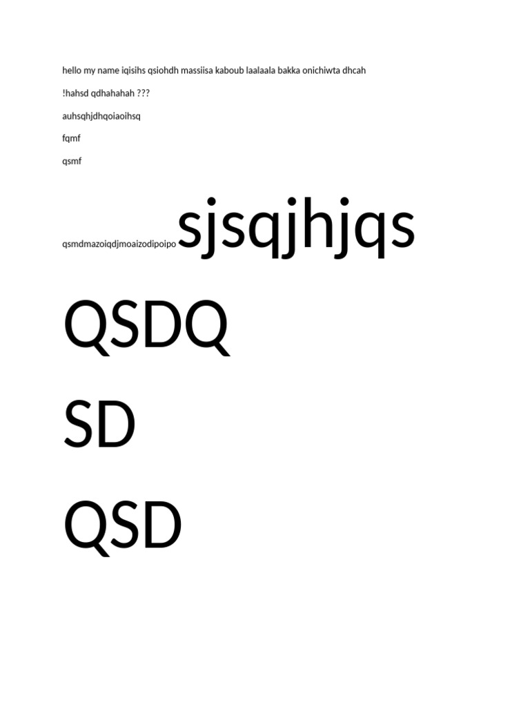 Sjsqjhjqs QSDQ SD QSD | PDF