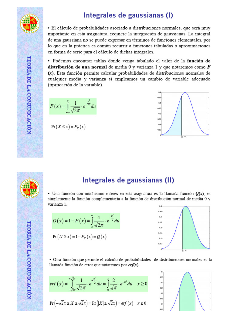 Integrales gaussianas | PDF | Distribución normal | Integral