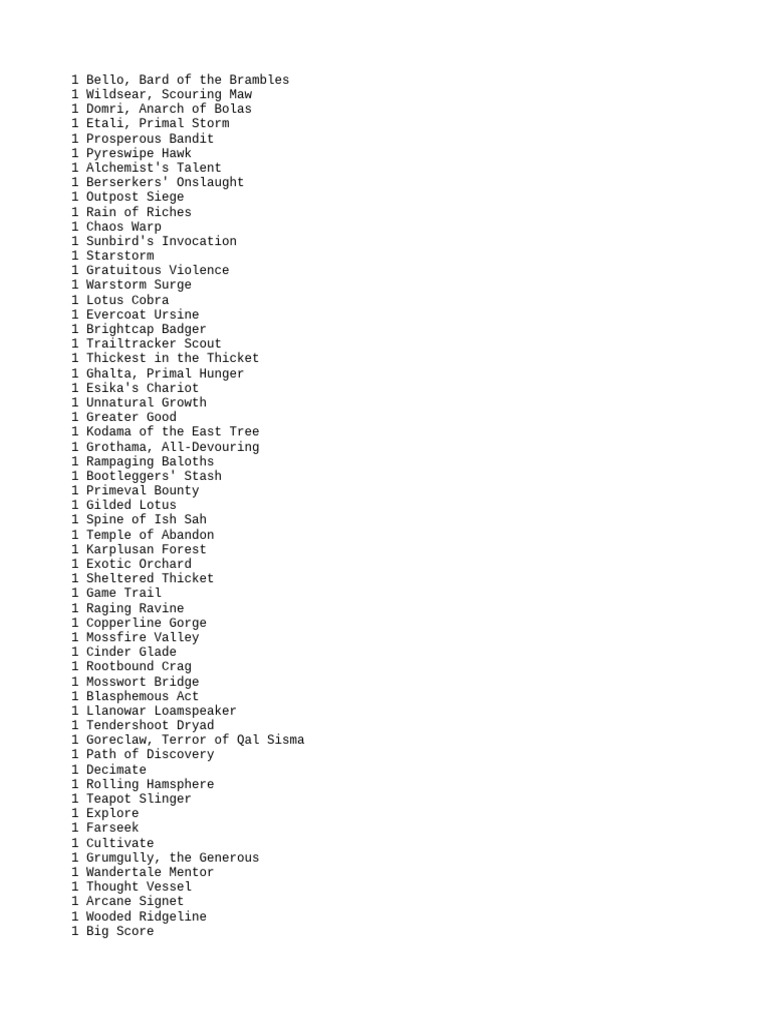 Magic: The Gathering Deck List | PDF