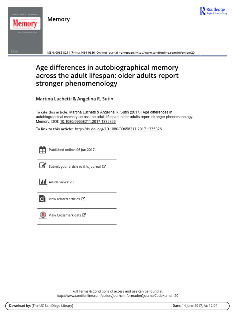 Luchetti y Sutin 2017 - Age Differences in Autobiographical Memory ... Luchetti y Sutin 2017 - Age Differences in Autobiographical Memory ...