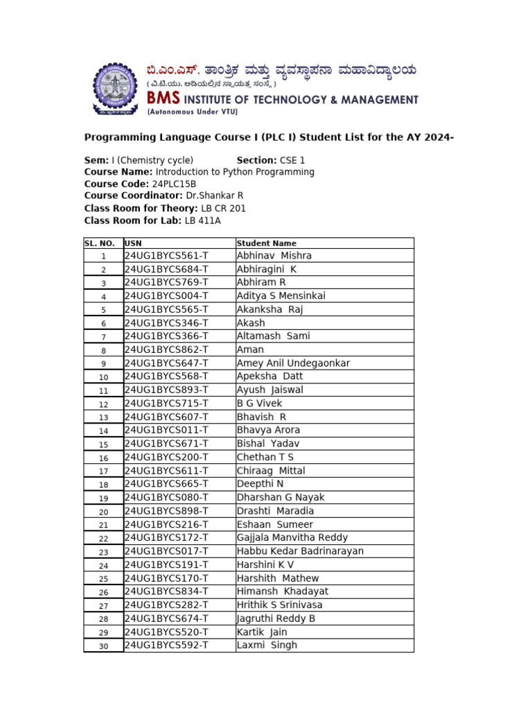 Chemistry Cycle - PLC Introduction To Python Programming - CSE FINAL | PDF