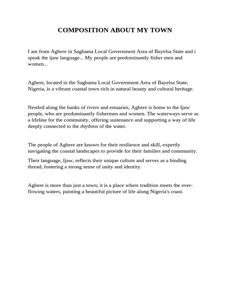 Agbere: Life and Culture by the Water | PDF | Travel | Foreign Language ...