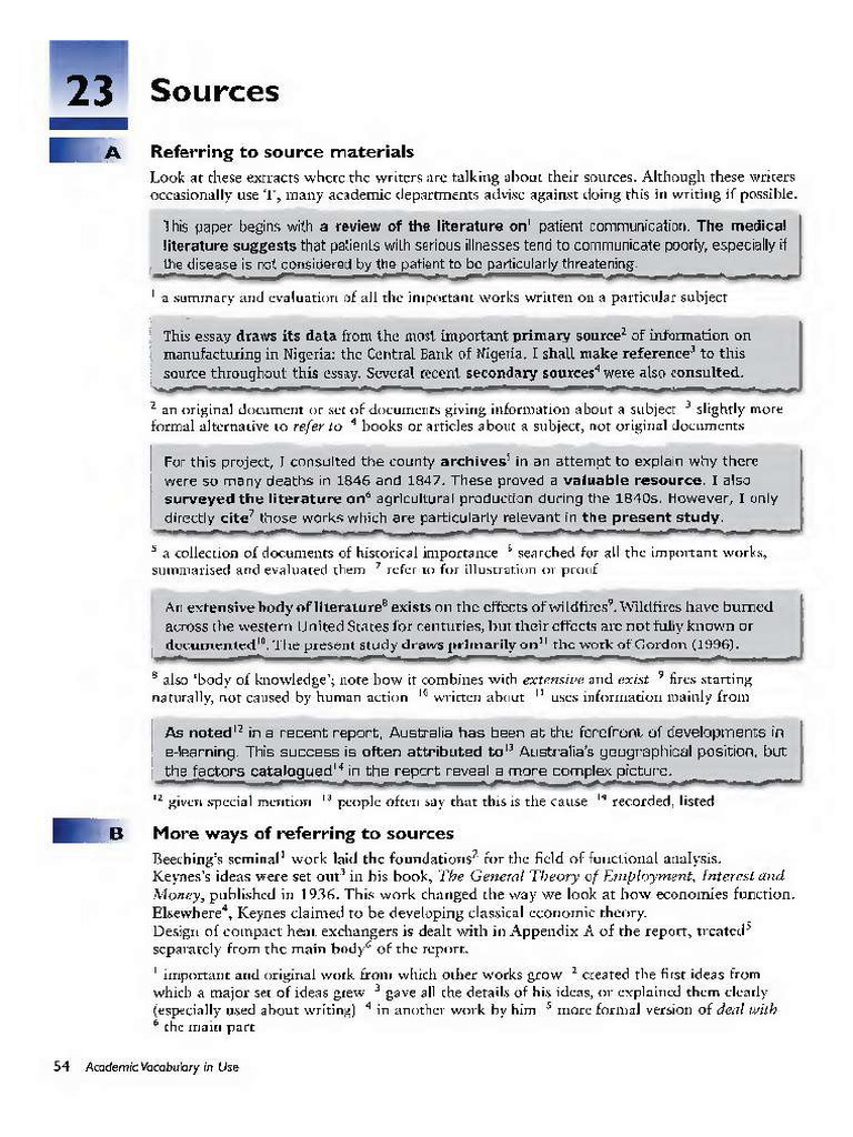 Academic Vocabulary in Use Ch23 and 24 | PDF | Languages | Foreign Language Studies