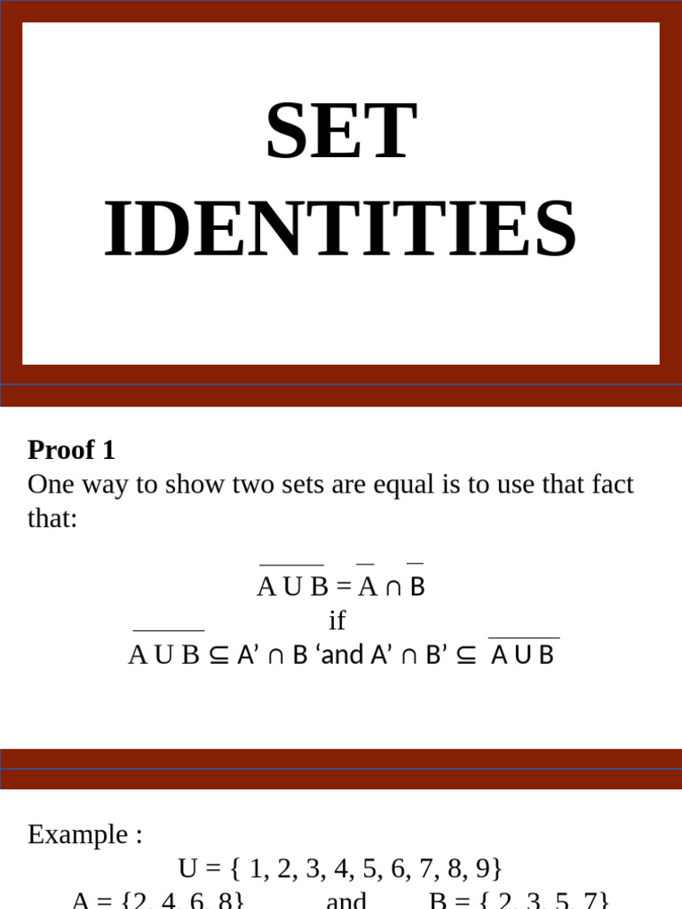 2-Set Identities | PDF