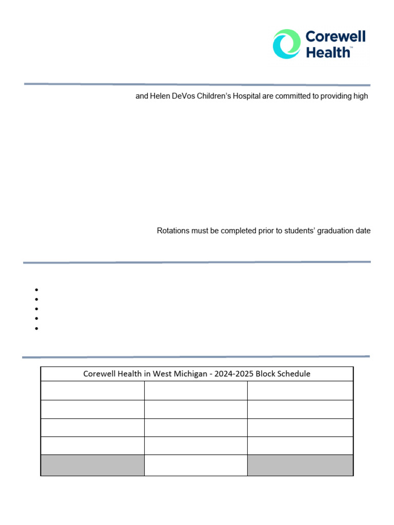 Corewell Health Electives for 2024-2025 | PDF | Neurology | Radiology