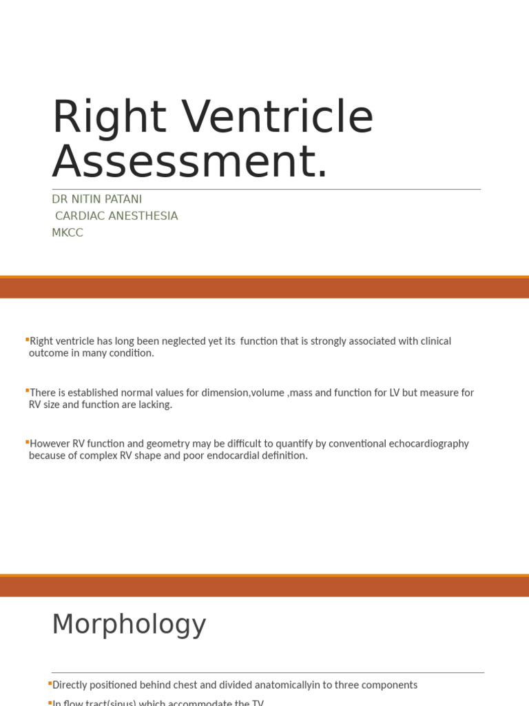 Right Ventricle Function Assessment Guide | PDF | Ventricle (Heart) | Heart