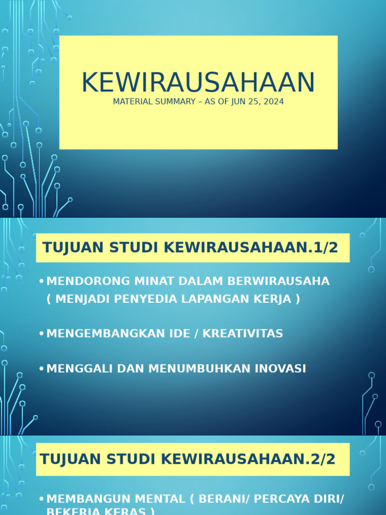 Rangkuman Materi KWU - Jun 25-2024 | PDF | Bisnis