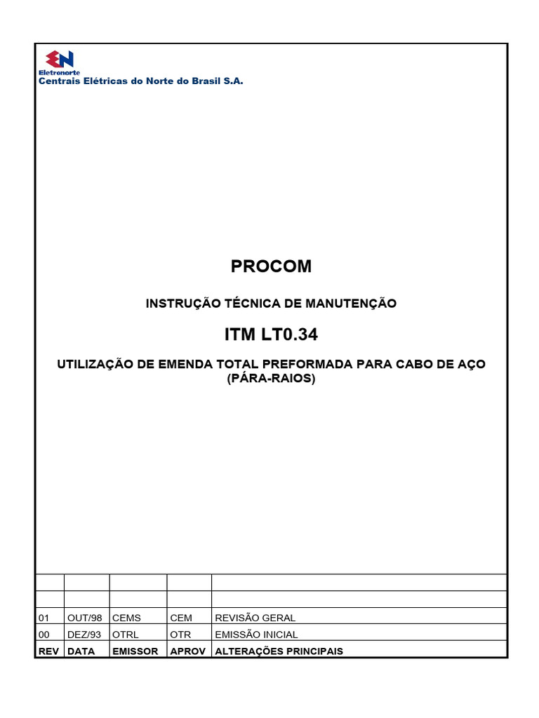 Emenda Total Preformada em Cabos de Aço | PDF