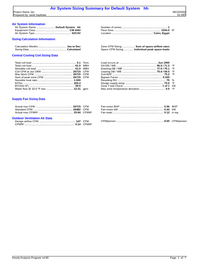 Systems Design Report-BTC Final | PDF | Ventilation (Architecture) | Engineering Thermodynamics