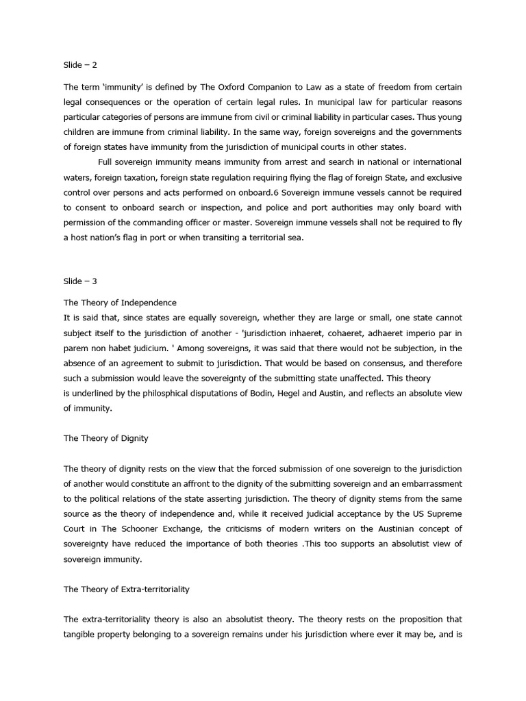 Soveriegn Immunity - docs | PDF | Sovereign Immunity | Sovereignty