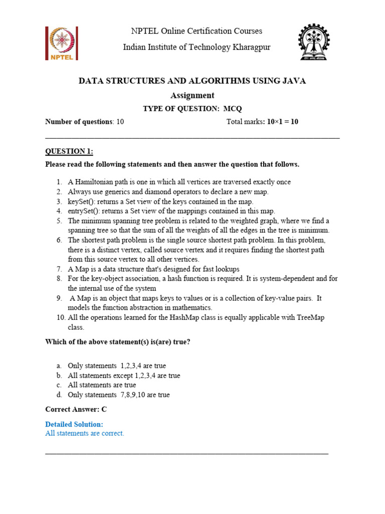 Data Structures & Algorithms MCQs | PDF | Vertex (Graph Theory ...