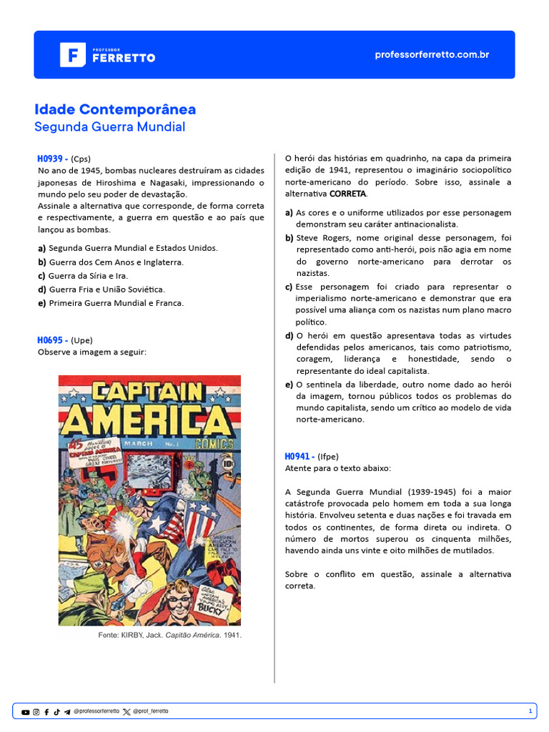 Questions Historia Idade-Contemporanea Segunda-Guerra-Mundial | PDF ...