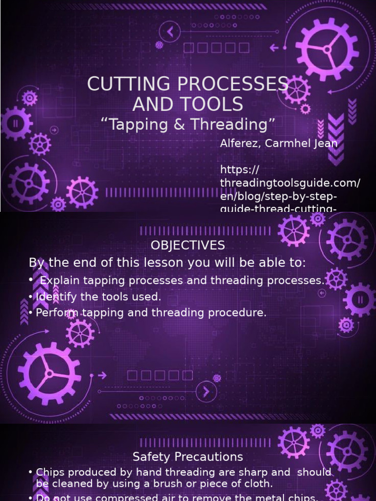 Workshop Theory and Practice - Tapping and Threading | PDF | Screw | Cutting Tools