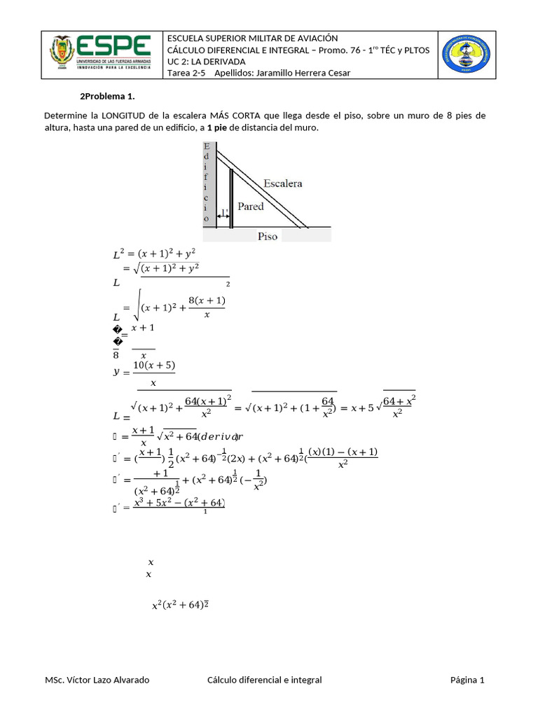 Cal Dif-Int - 2-5 Tarea Loaiza Rodney | PDF | Análisis matemático | Cálculo