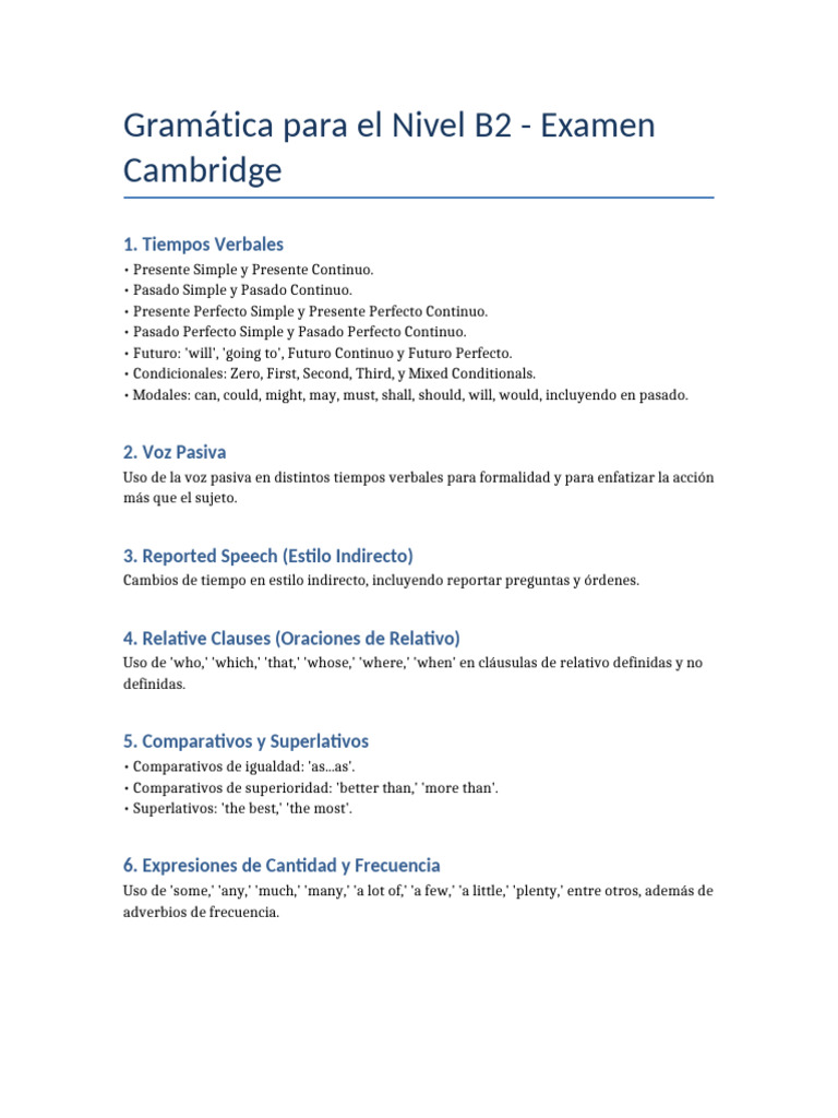 Gramatica B2 Cambridge | PDF | Artes del Lenguaje y Comunicación