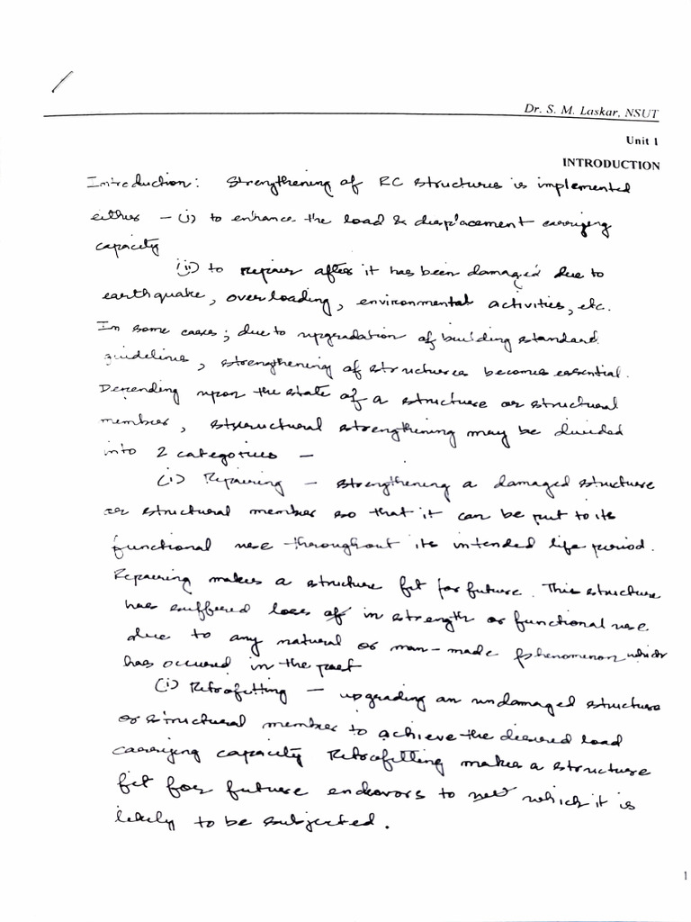 Rsrs Unit 1 Notes | PDF | Concrete | Epoxy