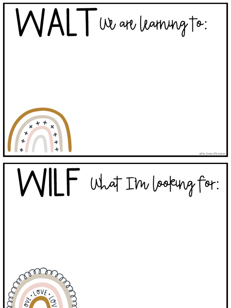 Learning Intention Posters - Original - Neutral Rainbow | PDF