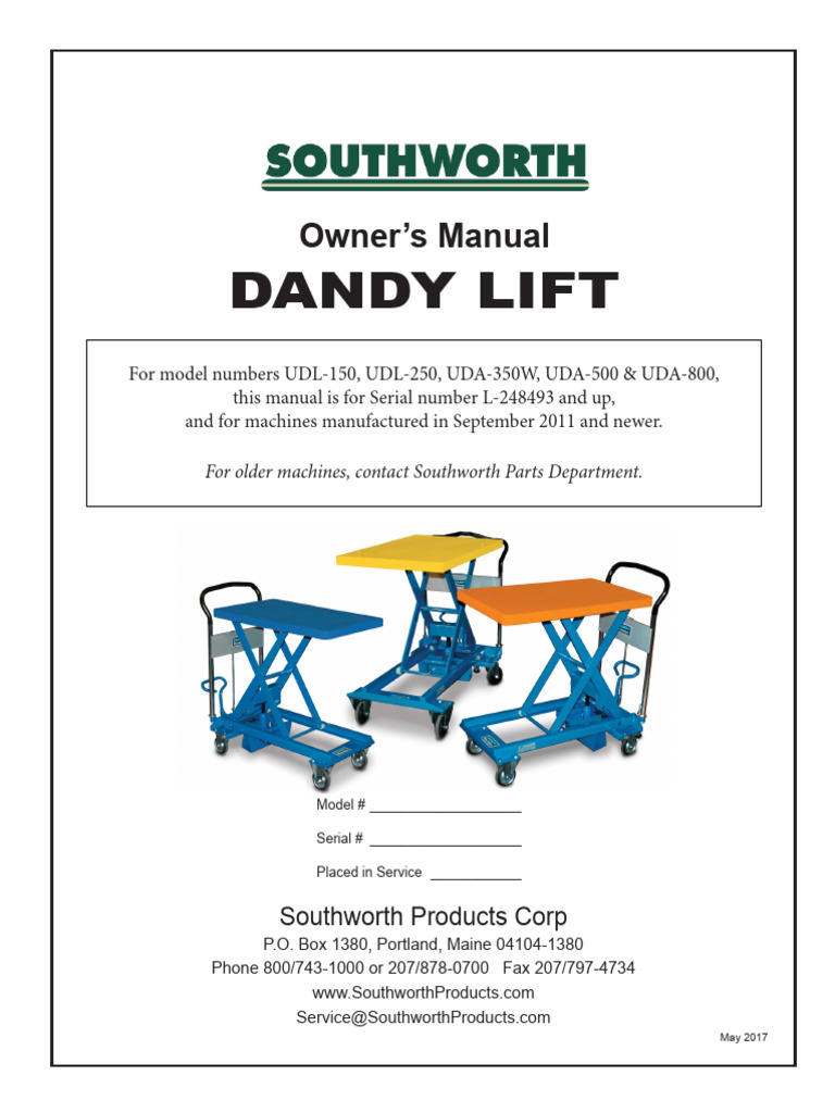 Dandy Lift Operator's Guide | PDF | Computers
