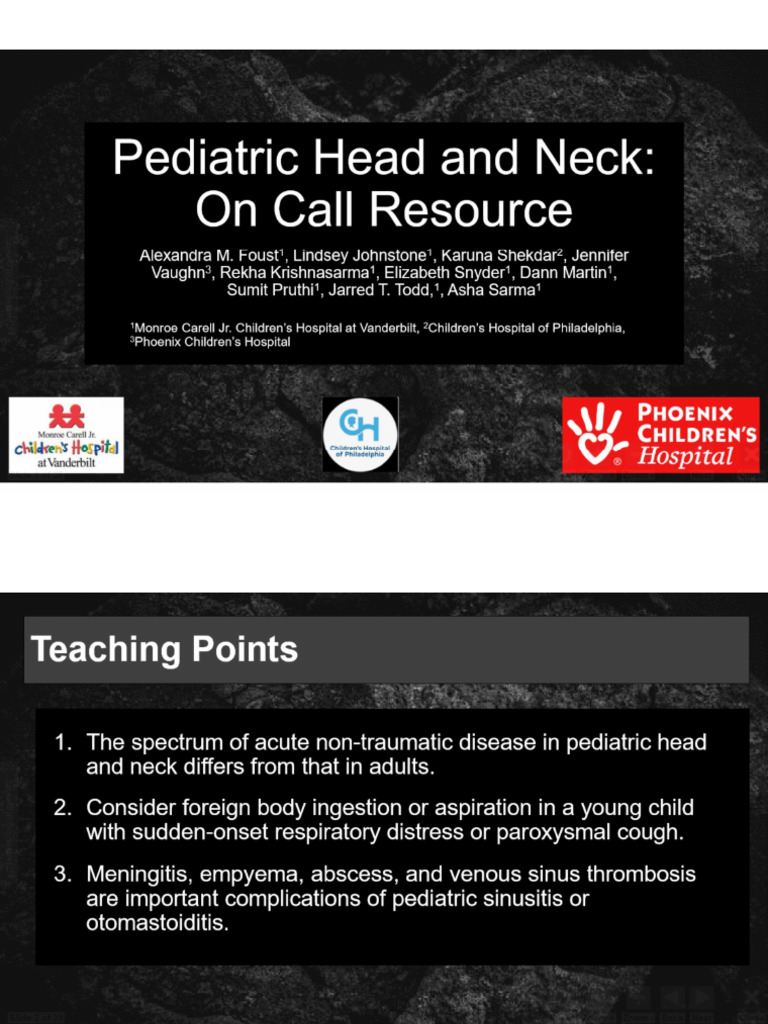 Ped Pediatric Head and Neck On Call Resource | PDF