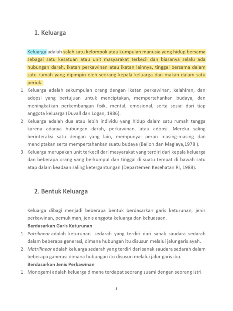 Bentuk Keluarga Dan Struktur Keluarga | PDF | Ilmu Sosial ...