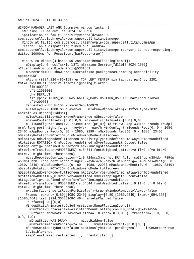 Dumpsys ANR WindowManager | PDF | Computer Science | Computer Hardware