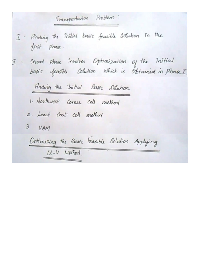 Transportation Problem Optimality Check | PDF | Teaching Methods ...