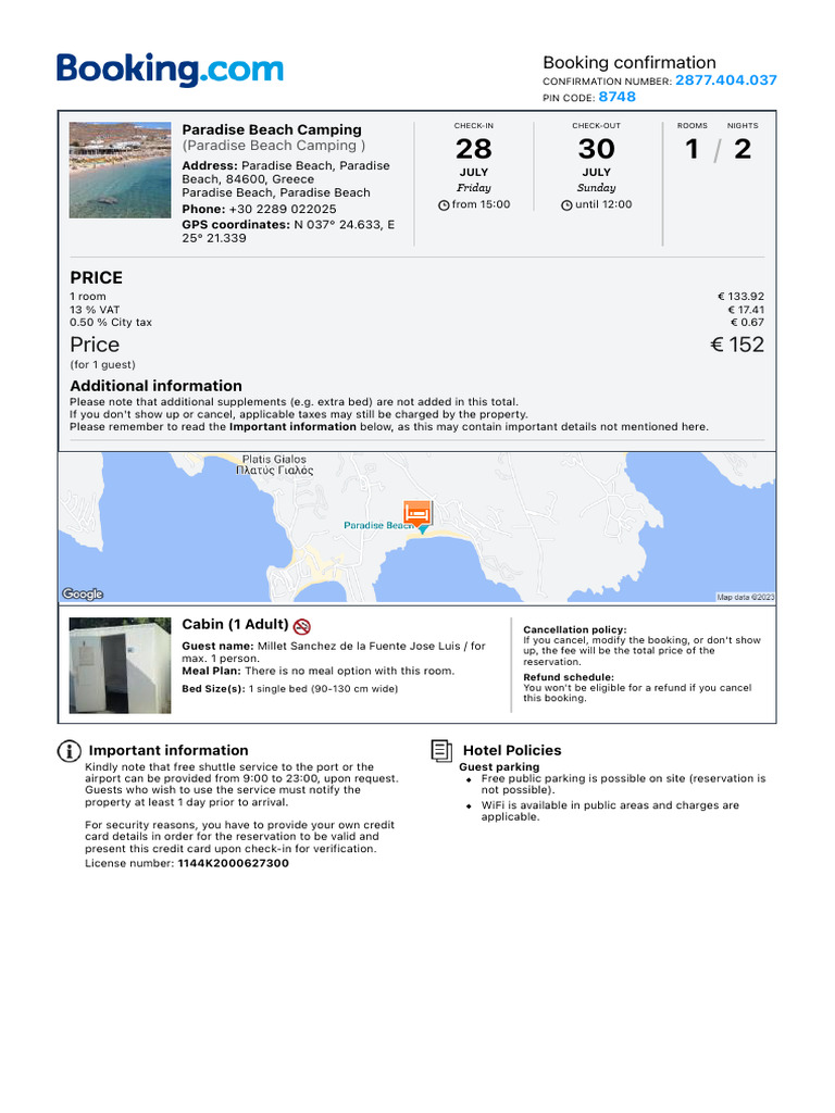 Booking.com: Confirmation | PDF