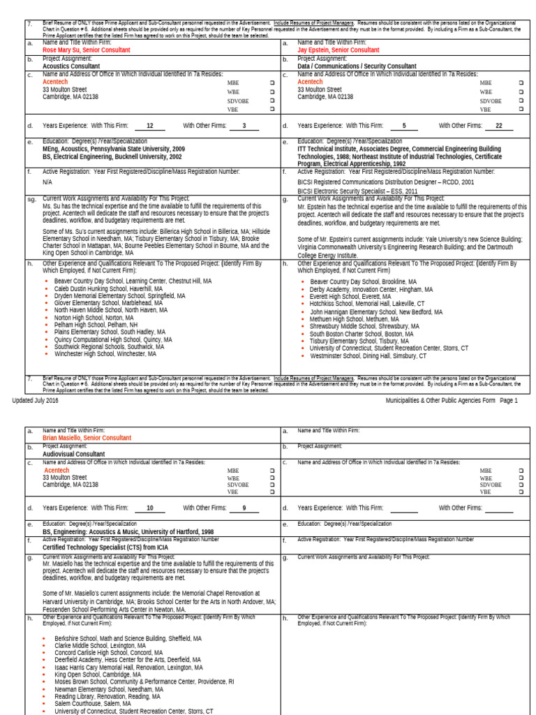 Acentech DSB-Coburn-ES-Holyoke-Su-Epstein-Masiello | PDF