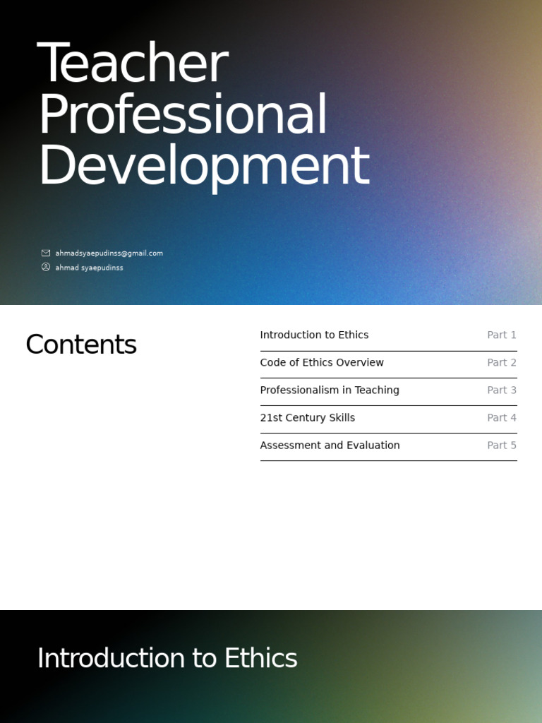 Teacher Professional Development | PDF | Teachers | Evaluation