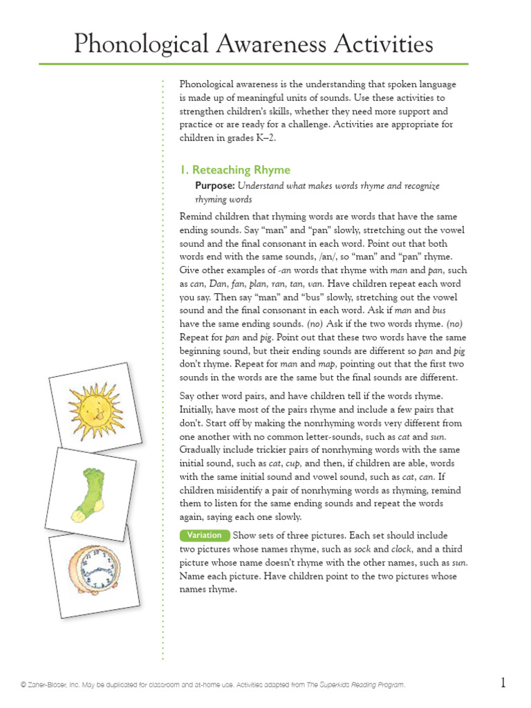 Rhyme Activities for Early Learners | PDF | Rhyme | Word