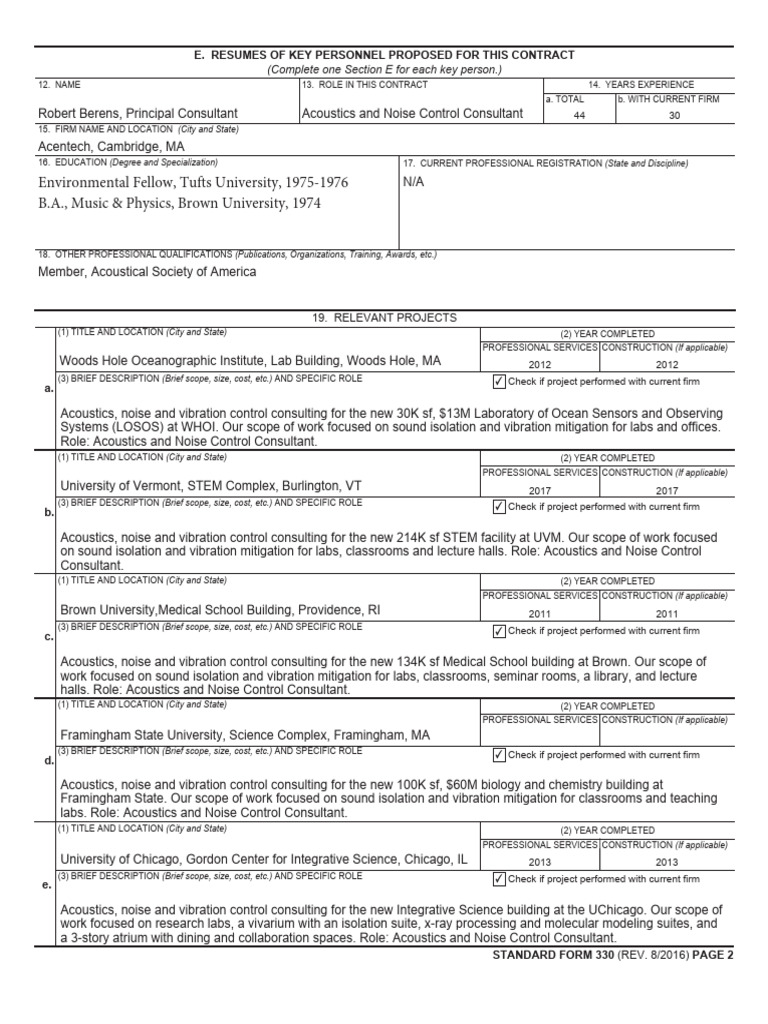 Acentech SF330-URI Narragansett Bay-Berens-resumeYES | PDF | Art ...