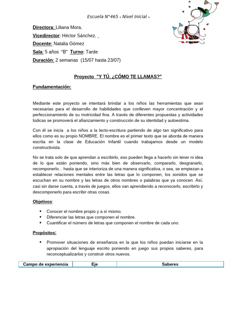 Y Tu Como Te Llamas | PDF | Educación de la primera infancia