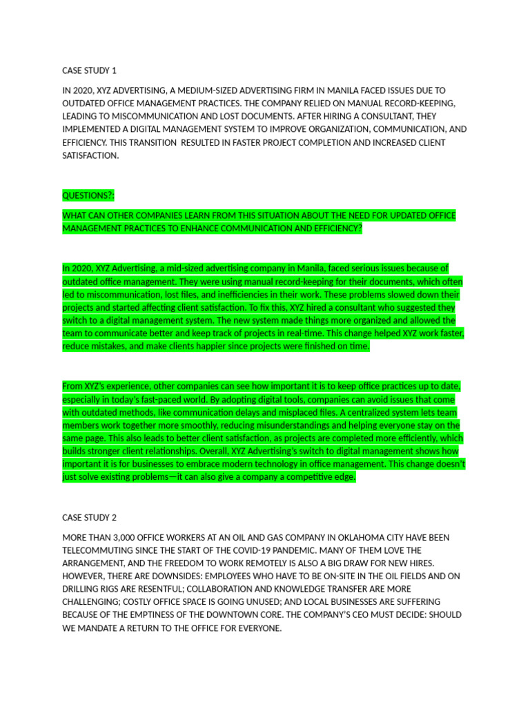 MROP - CASE STUDIES | PDF | Employment | Governance