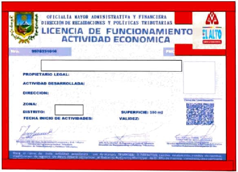 Licencia de Funcionamiento El Alto | PDF