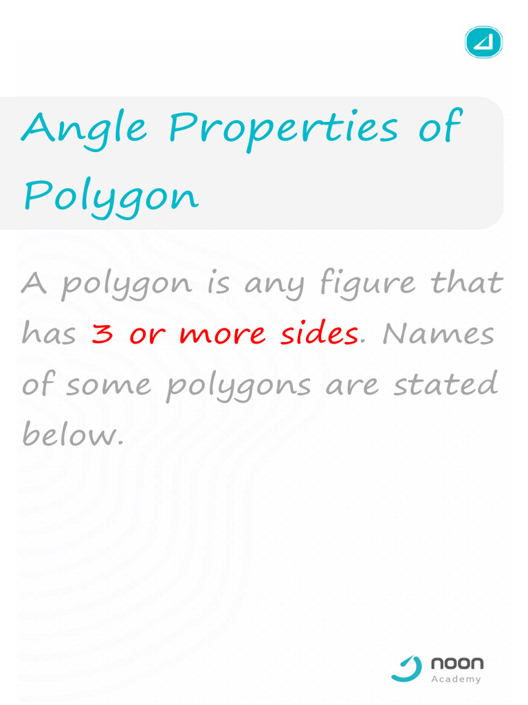 Mathematics - Angle Properties of Polygon | PDF